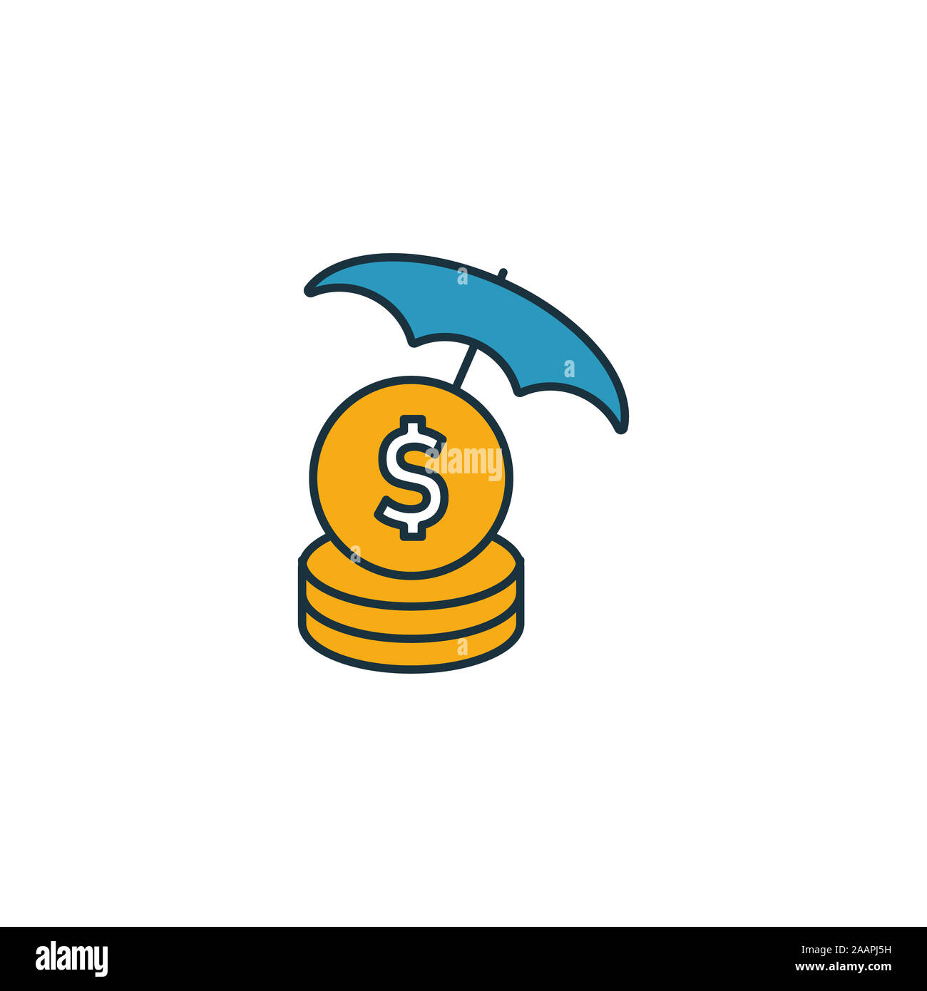 Funds Protection icon. Outline filled creative elemet from business ...