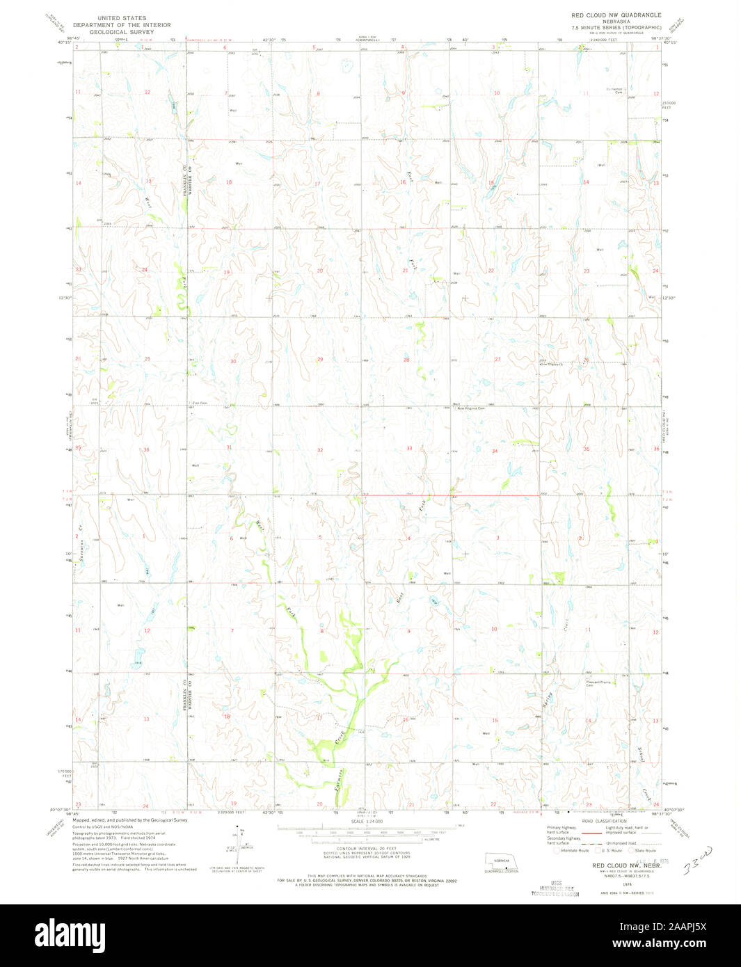 Red cloud nebraska map hi-res stock photography and images - Alamy