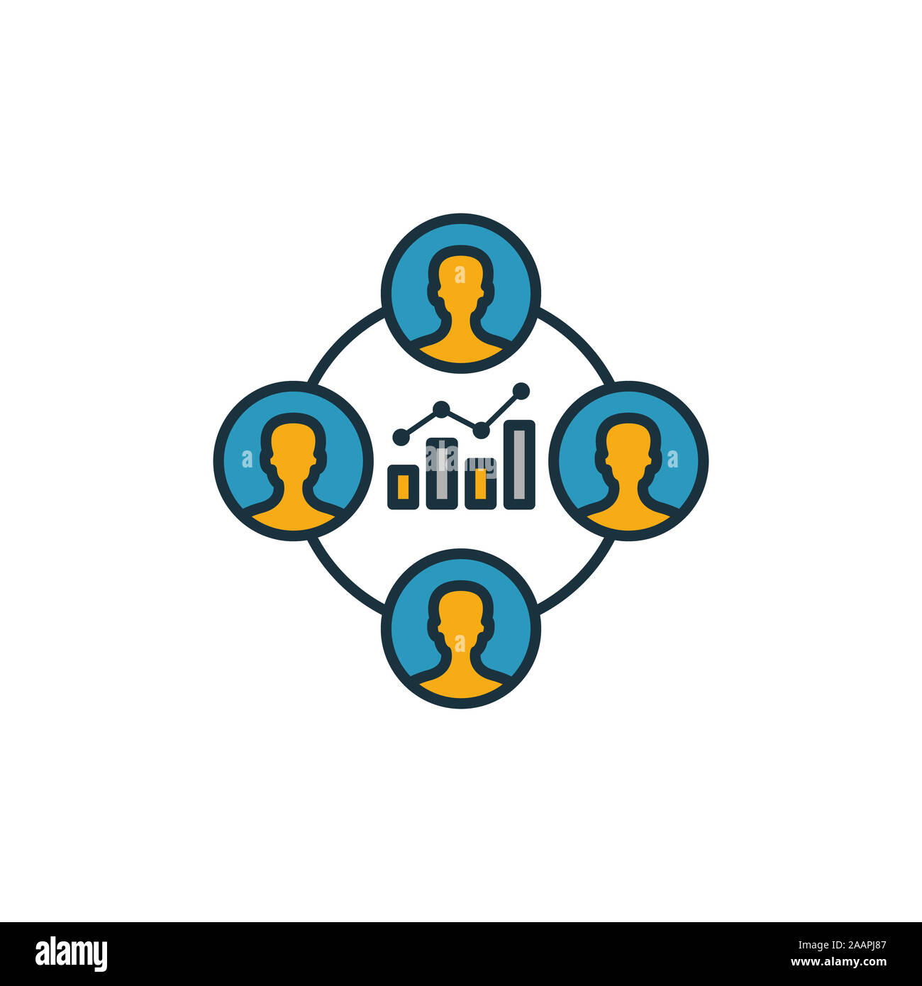 Analytic Group icon. Outline filled creative elemet from business management icons collection ...