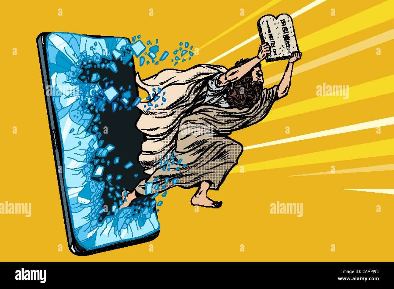 Moses breaking tablets Stock Vector Images - Alamy