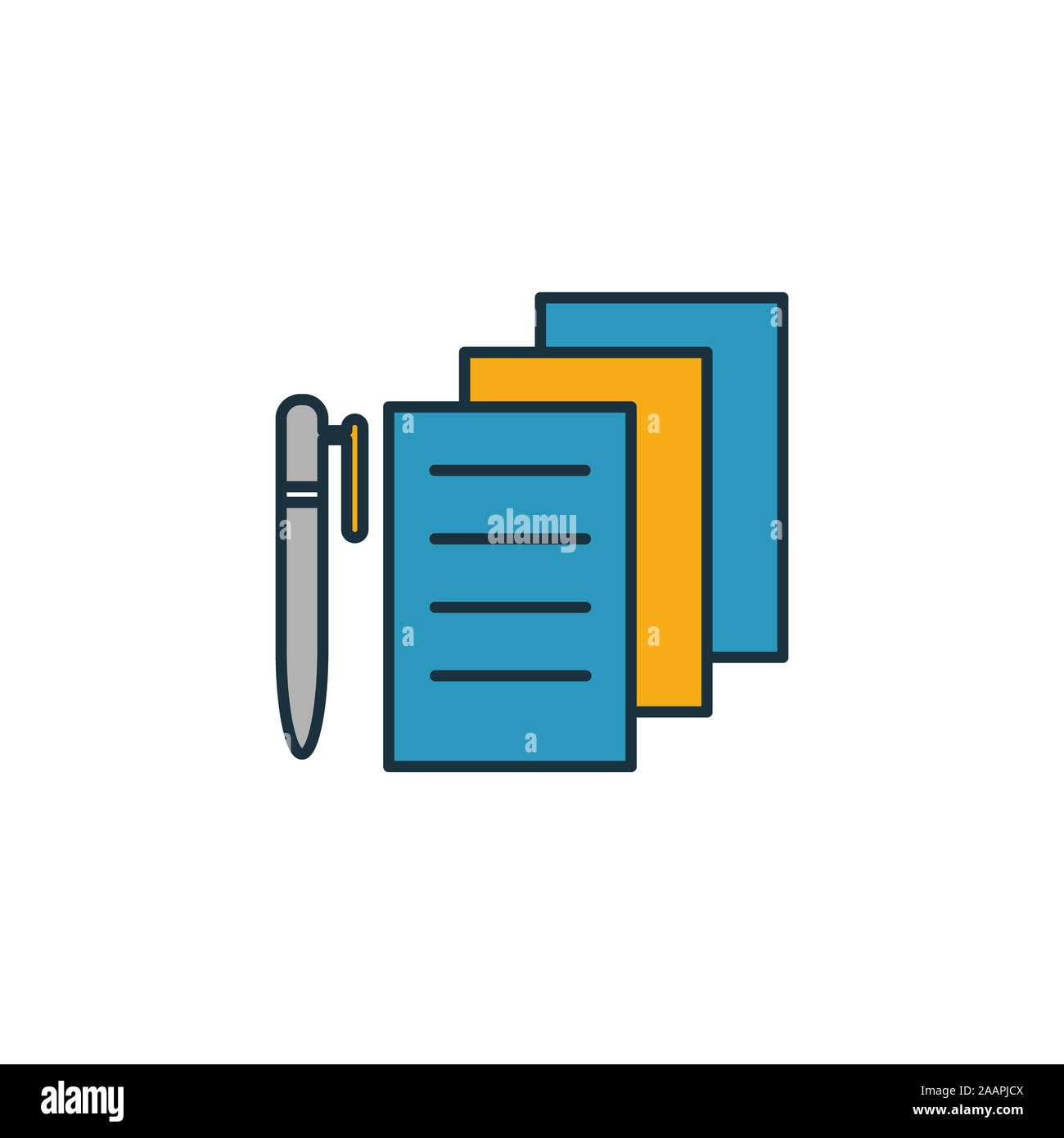Reporting icon. Outline filled creative elemet from business management ...