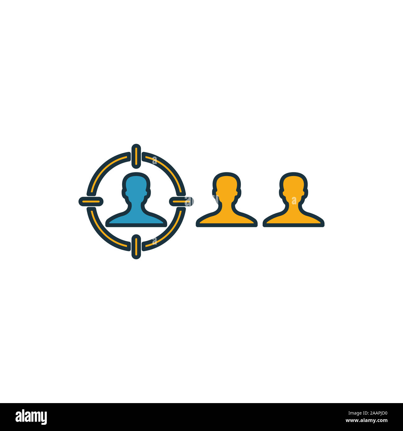 Crm icon. Outline filled creative elemet from business management icons ...