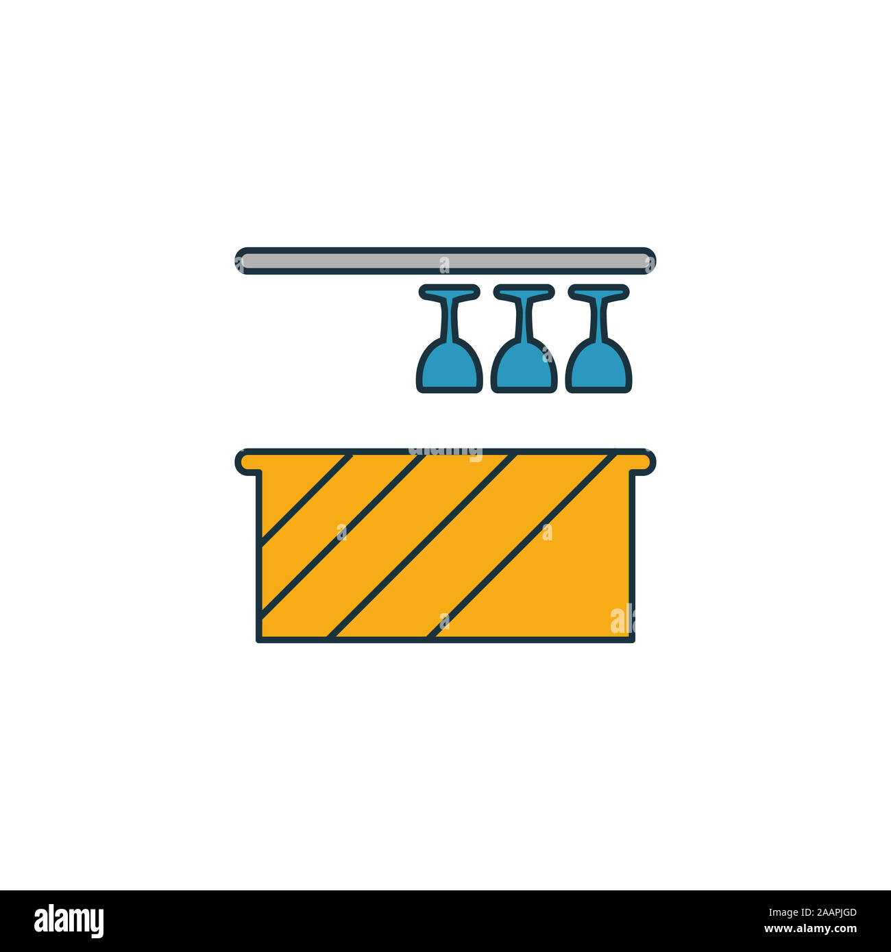 Bar Counter icon. Outline filled creative elemet from bar and ...
