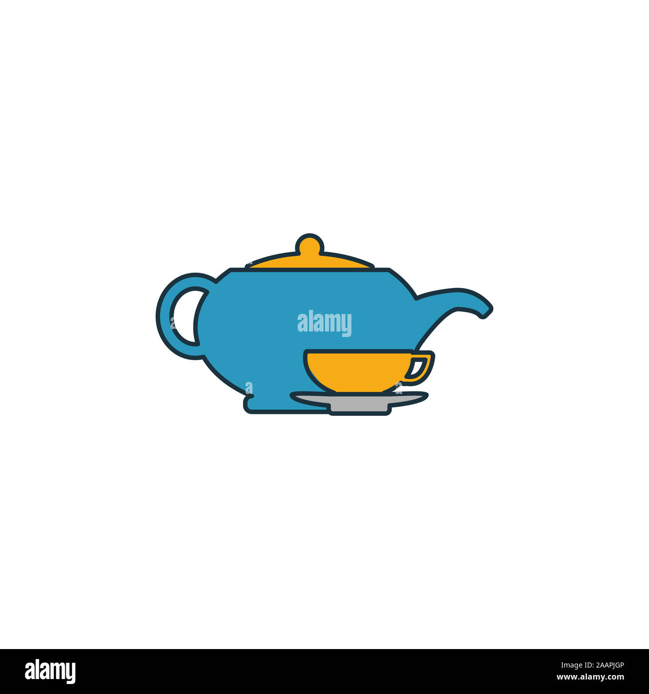 Tea icon. Outline filled creative elemet from bar and restaurant icons ...