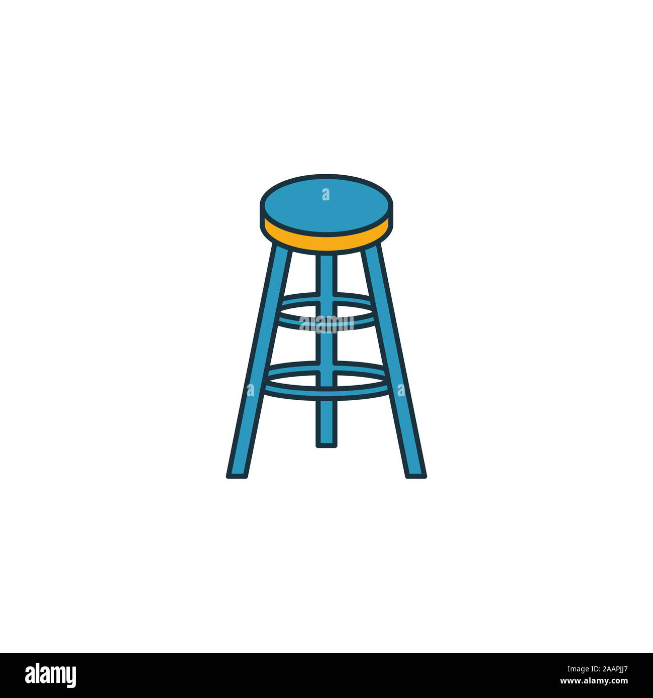 Bar Stool icon. Outline filled creative elemet from bar and restaurant ...