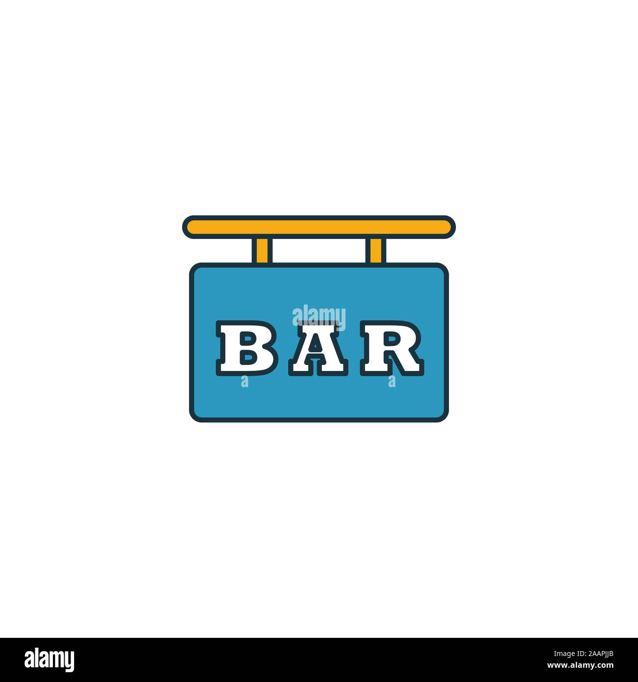 Bar Sign icon. Outline filled creative elemet from bar and restaurant ...