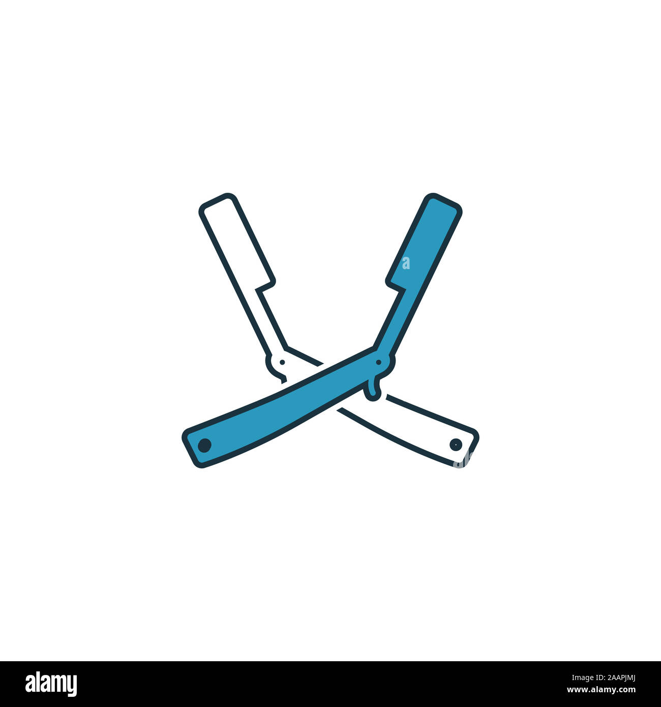 Straight Razors Cross icon. Outline filled creative elemet from barber shop icons collection ...