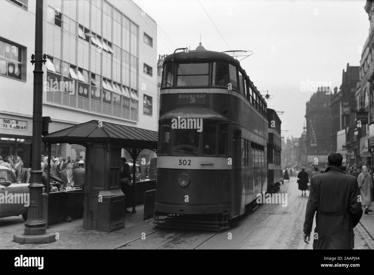 Road in city centre Black and White Stock Photos & Images - Alamy
