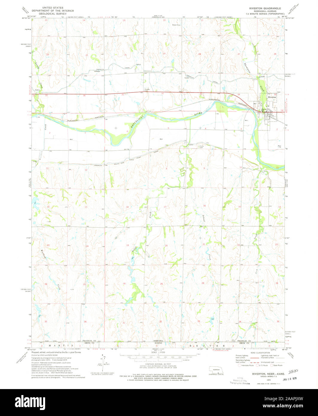 Map of riverton nebraska hi-res stock photography and images - Alamy