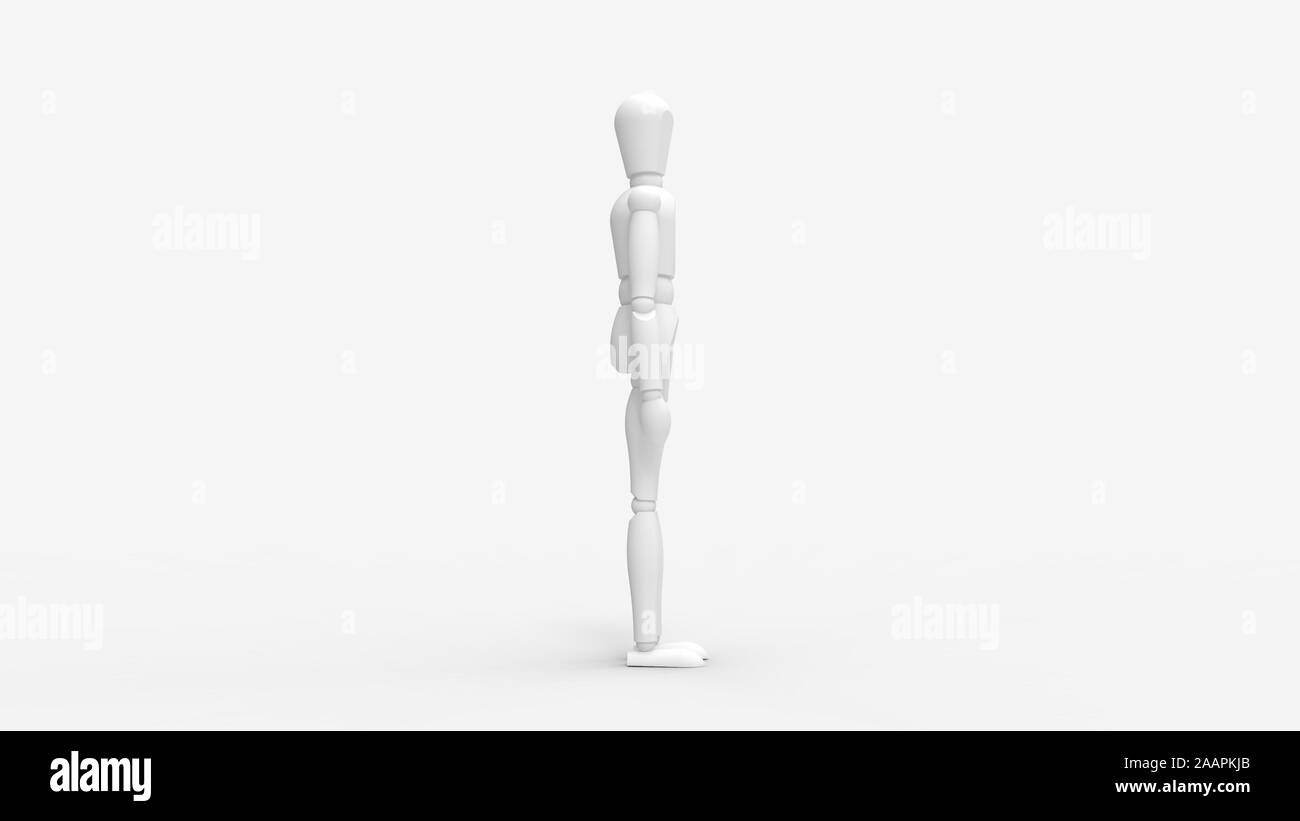 3d rendering of a wooden dummy doll isolated in studio background Stock ...
