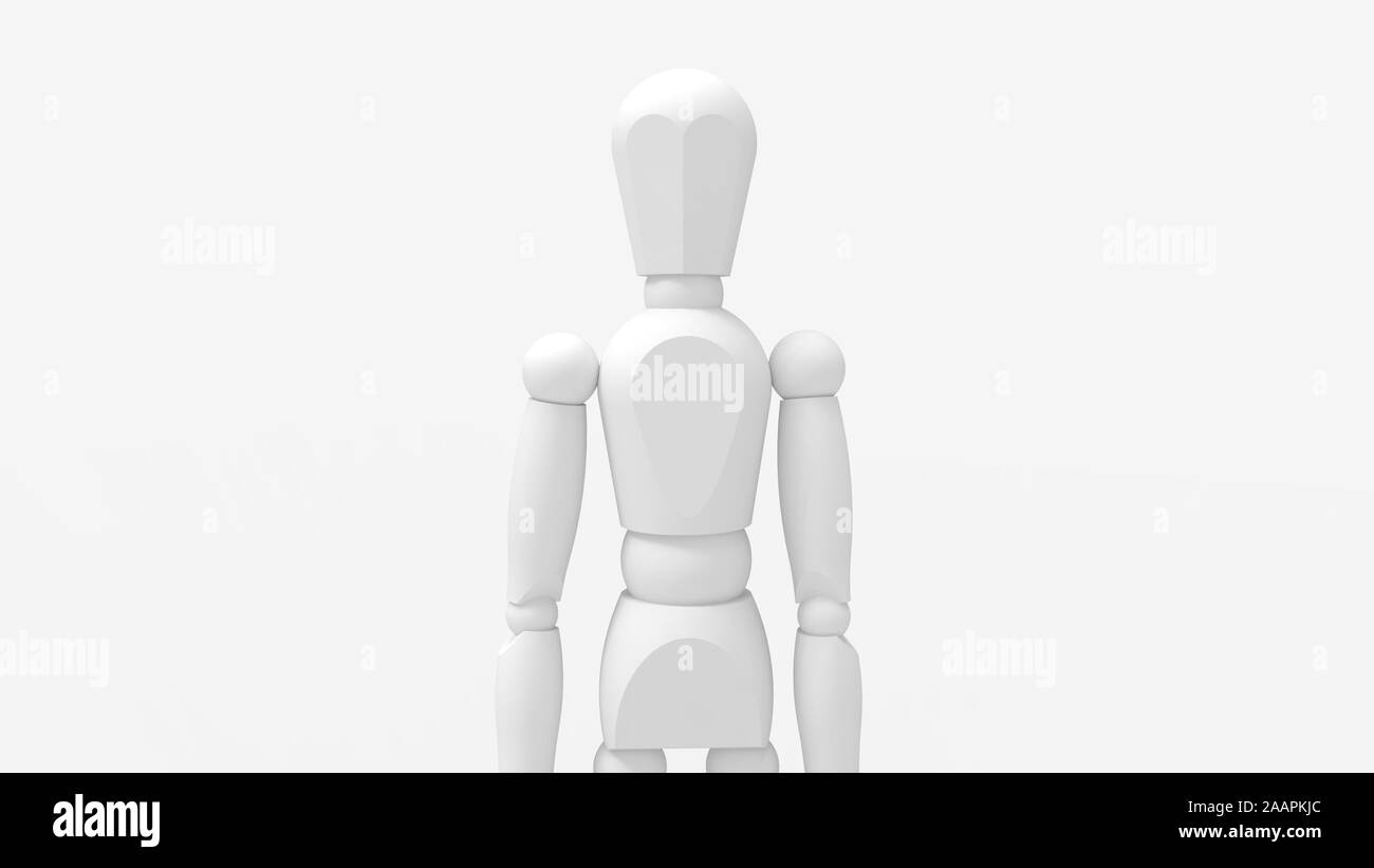 3d rendering of a wooden dummy doll isolated in studio background Stock ...