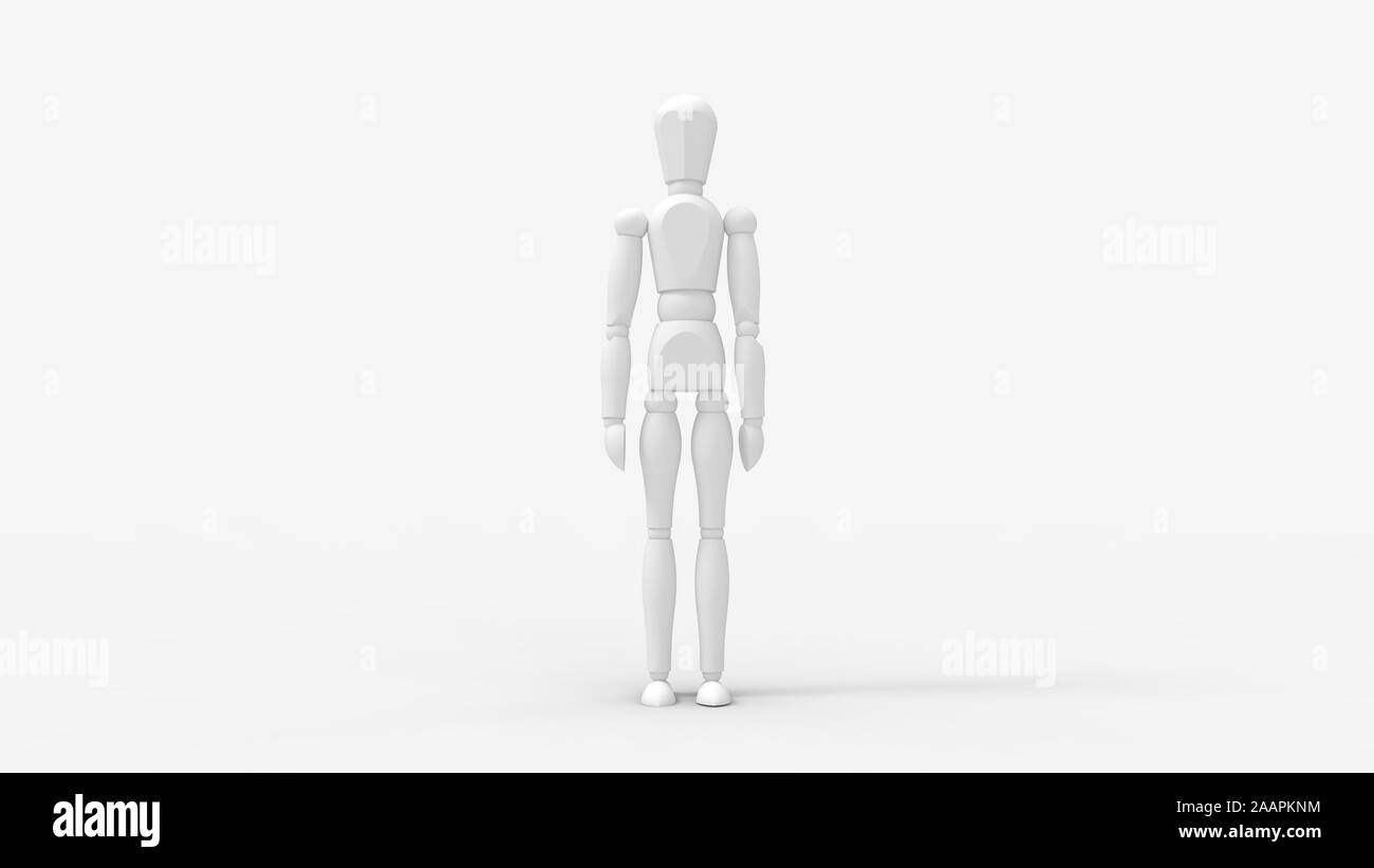 3d rendering of a wooden dummy doll isolated in studio background Stock ...