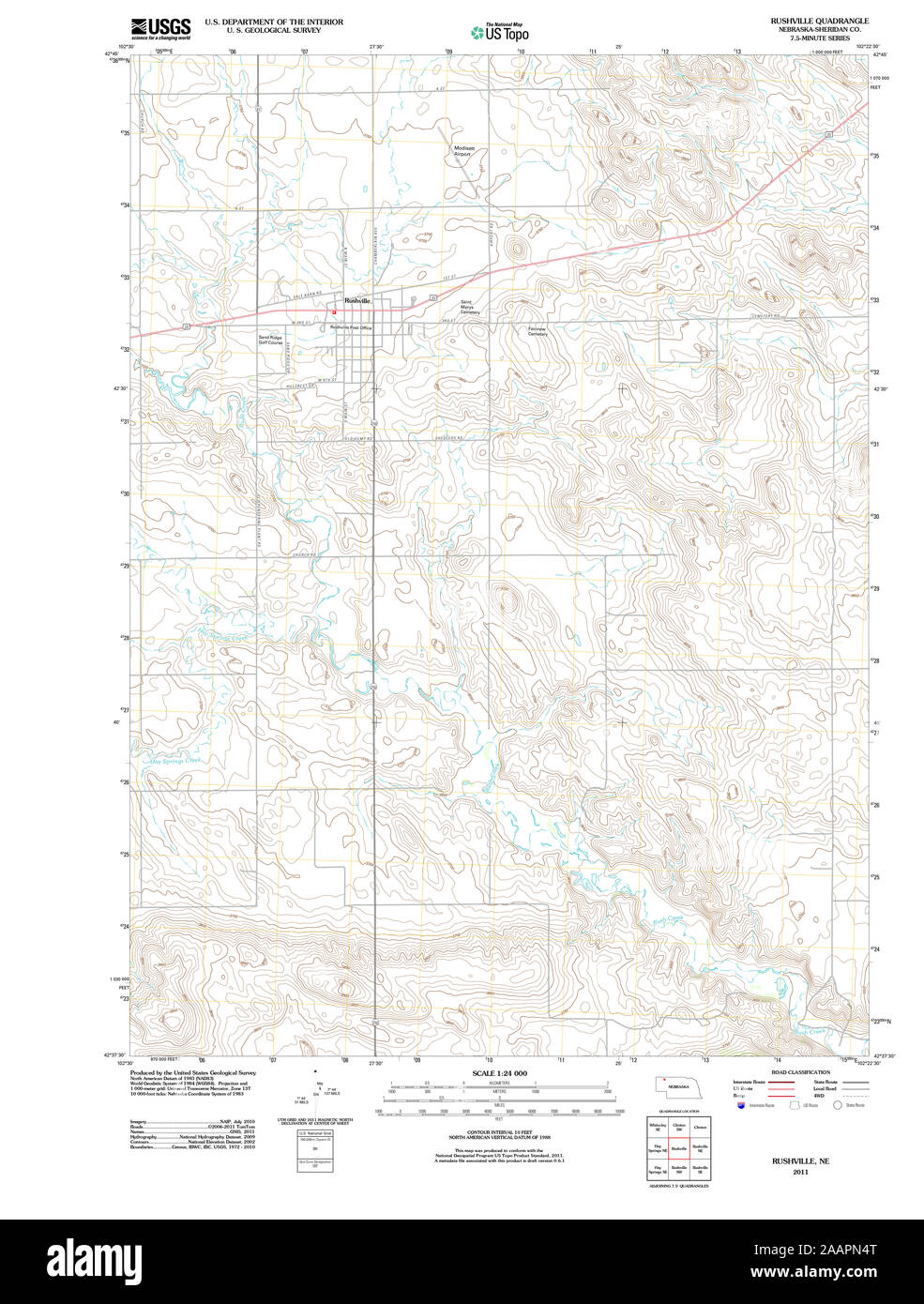 Map Of Rushville Nebraska High Resolution Stock Photography and Images ...