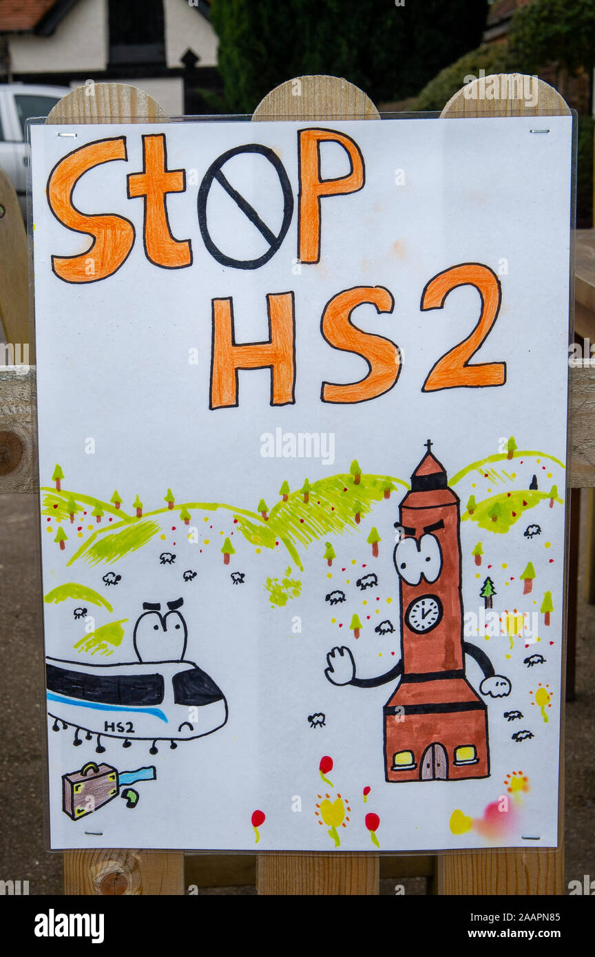 HS2 opposition signs painted by school children in Wendover ...