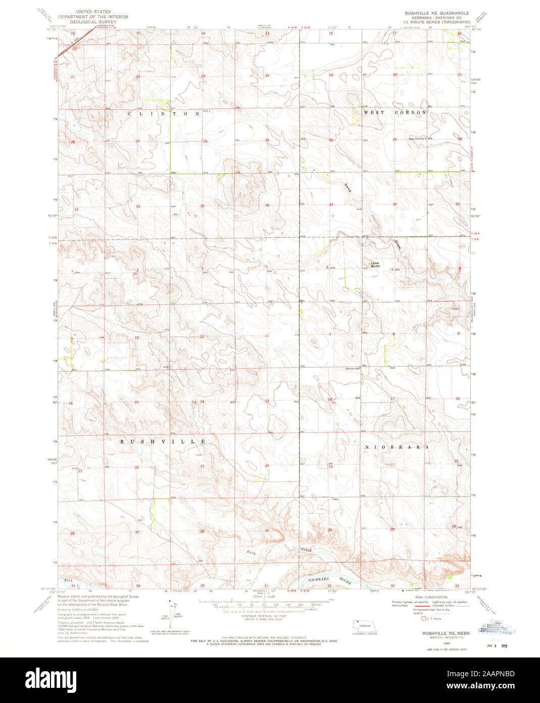 Map of rushville nebraska hi-res stock photography and images - Alamy