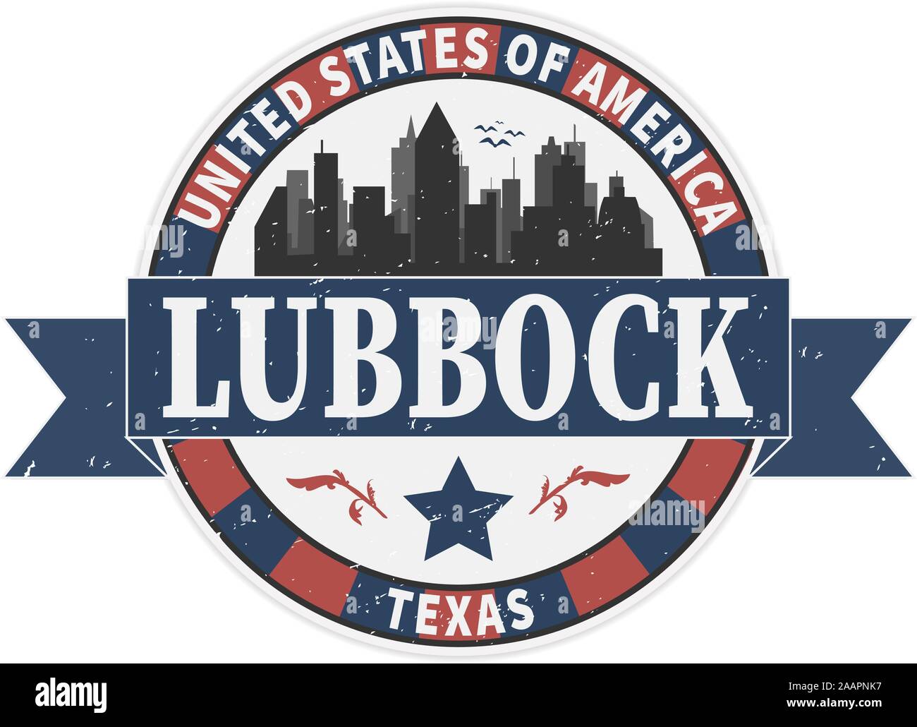 Lubbock Texas USA Round Stamp Icon Skyline City Design Stock Vector ...