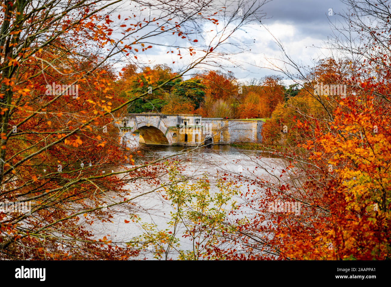 Blenheim Palace, Vanbrugh's Grand Bridge over the River Glyme ...