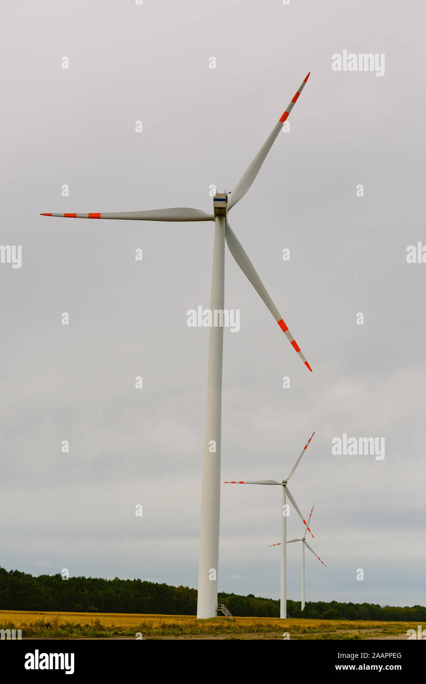 Windturbine. Eco power renewable energy production from wind. Windmill ...