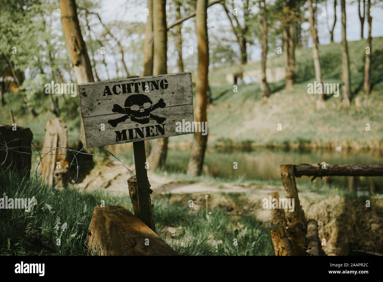 Minefield warning sign danger hi-res stock photography and images - Alamy
