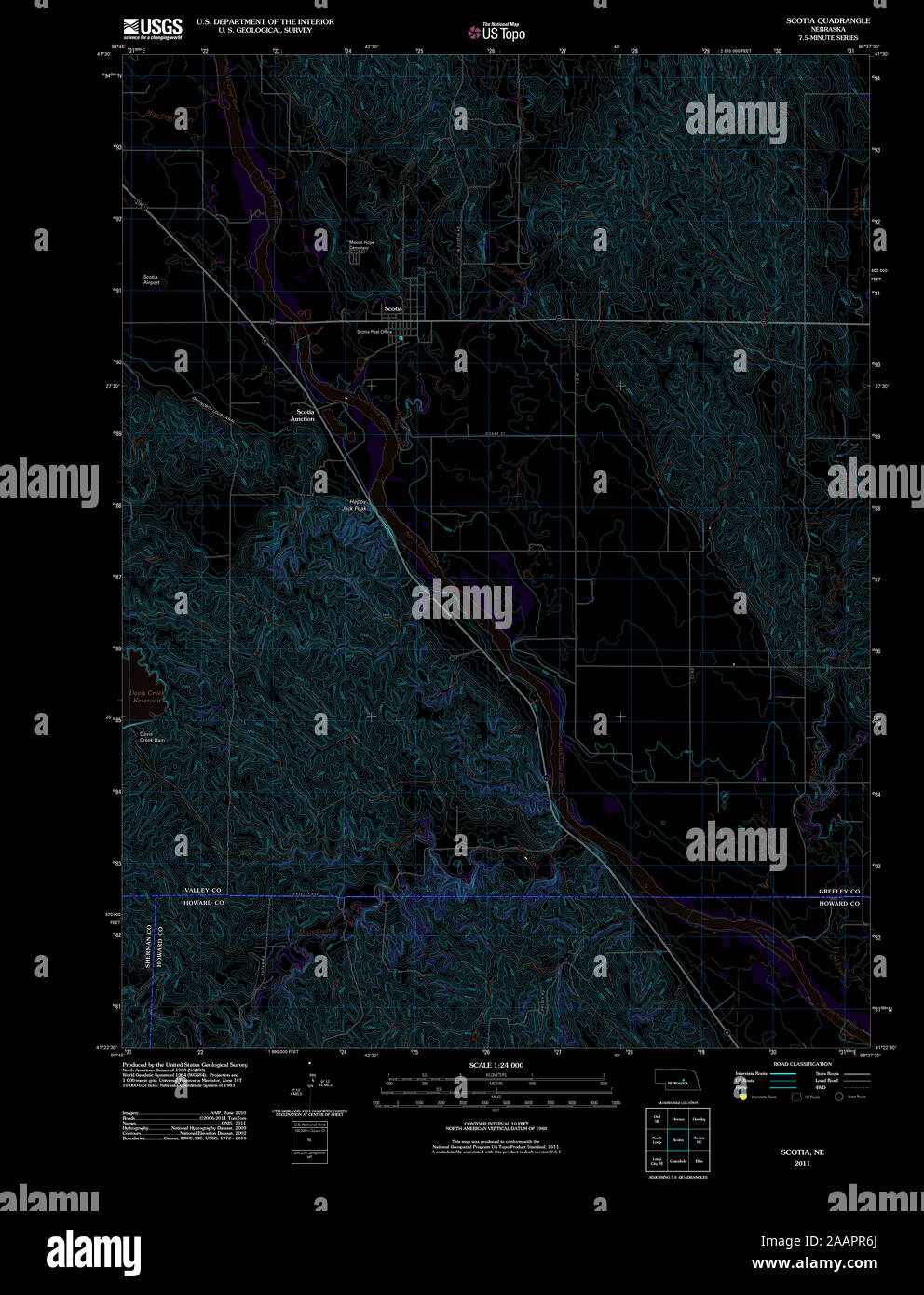 Map of scotia nebraska hi-res stock photography and images - Alamy