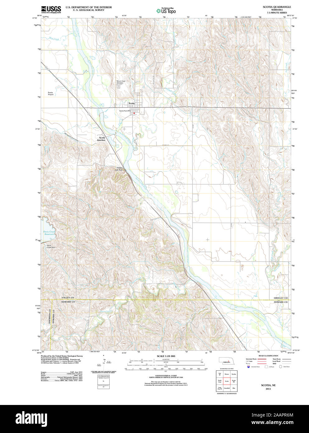 Scotia nebraska map hi-res stock photography and images - Alamy