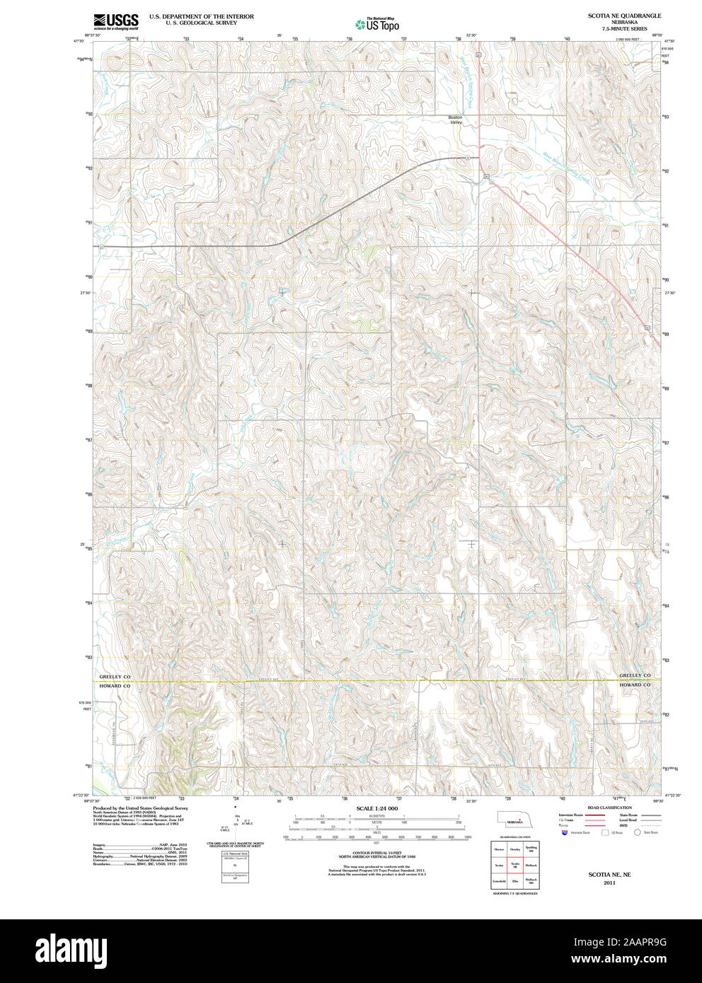 Map of scotia nebraska Cut Out Stock Images & Pictures - Alamy