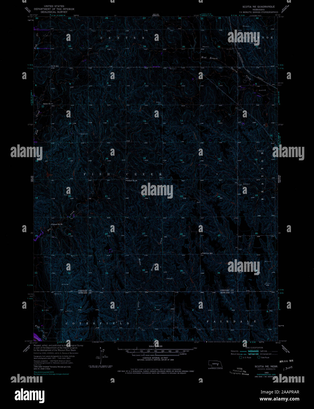 Map of scotia nebraska hi-res stock photography and images - Alamy