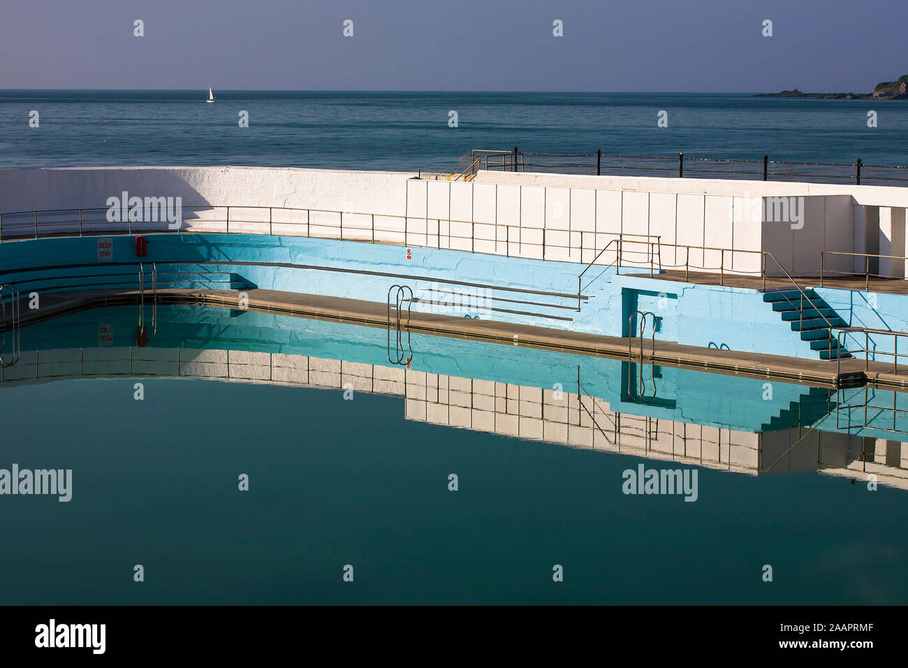 Jubilee Pool, Penzance, Cornwall, UK, on a sunny early summer's morning ...
