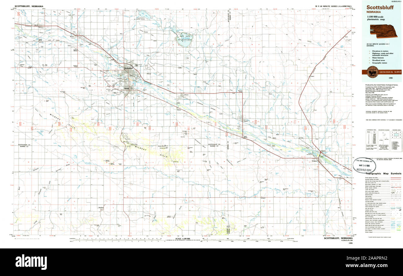 Map of scottsbluff nebraska hi-res stock photography and images - Alamy
