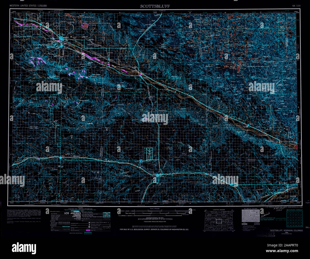 Map of scottsbluff hi-res stock photography and images - Alamy