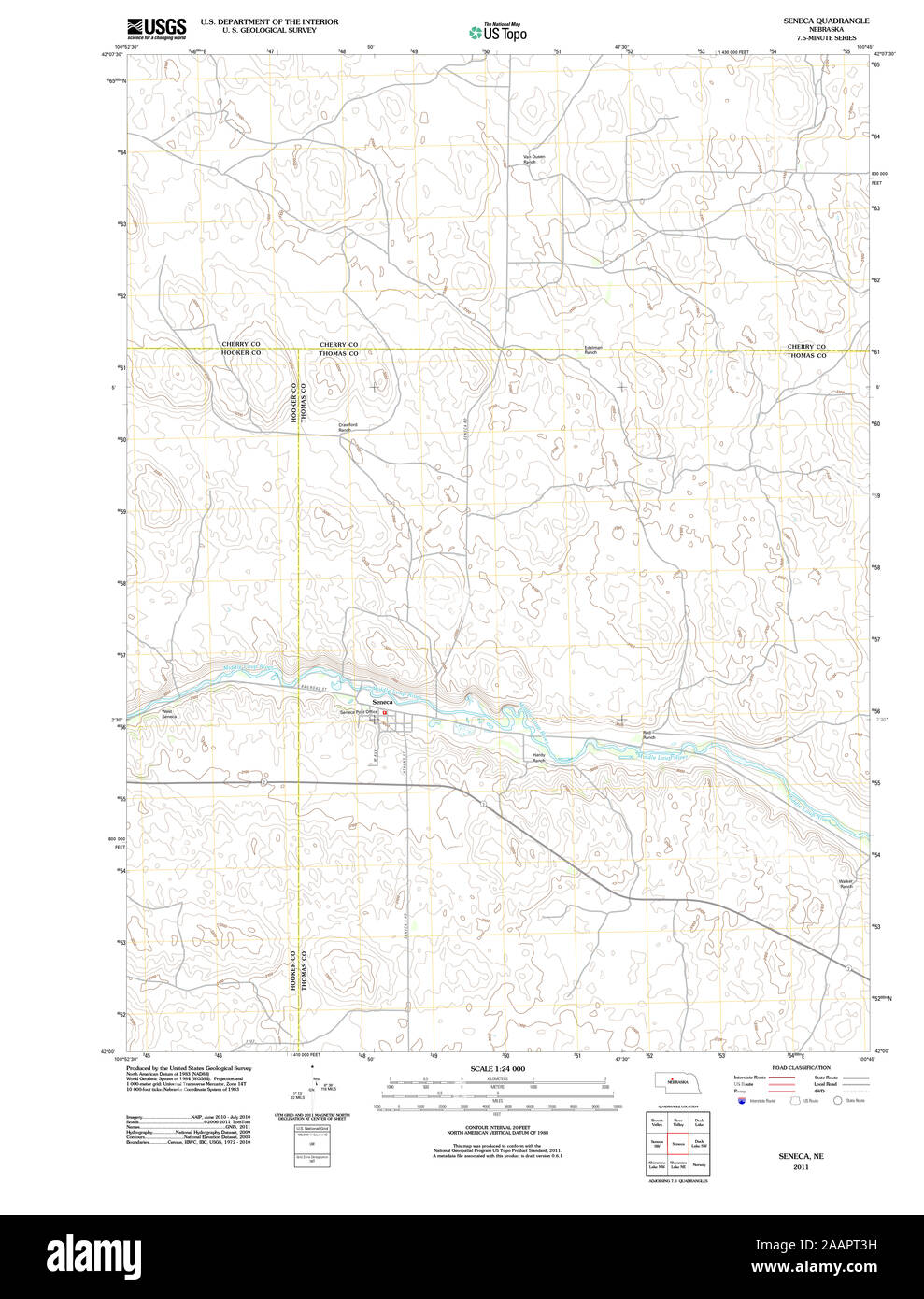 Seneca nebraska map hi-res stock photography and images - Alamy