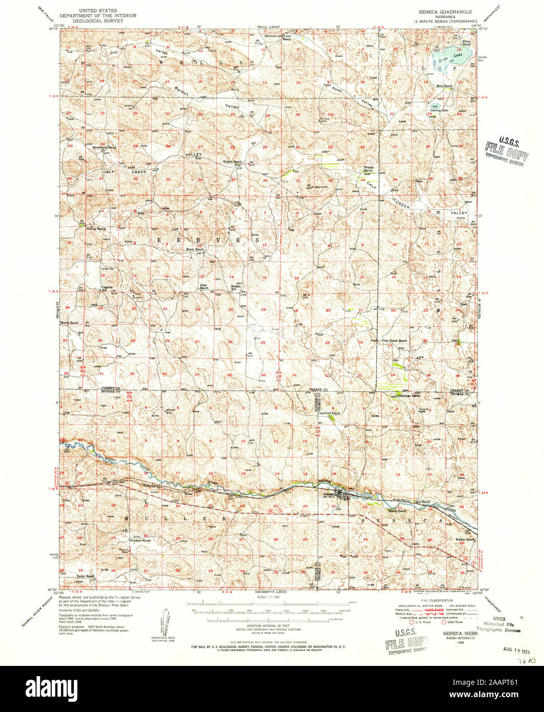 Map of seneca nebraska hi-res stock photography and images - Alamy