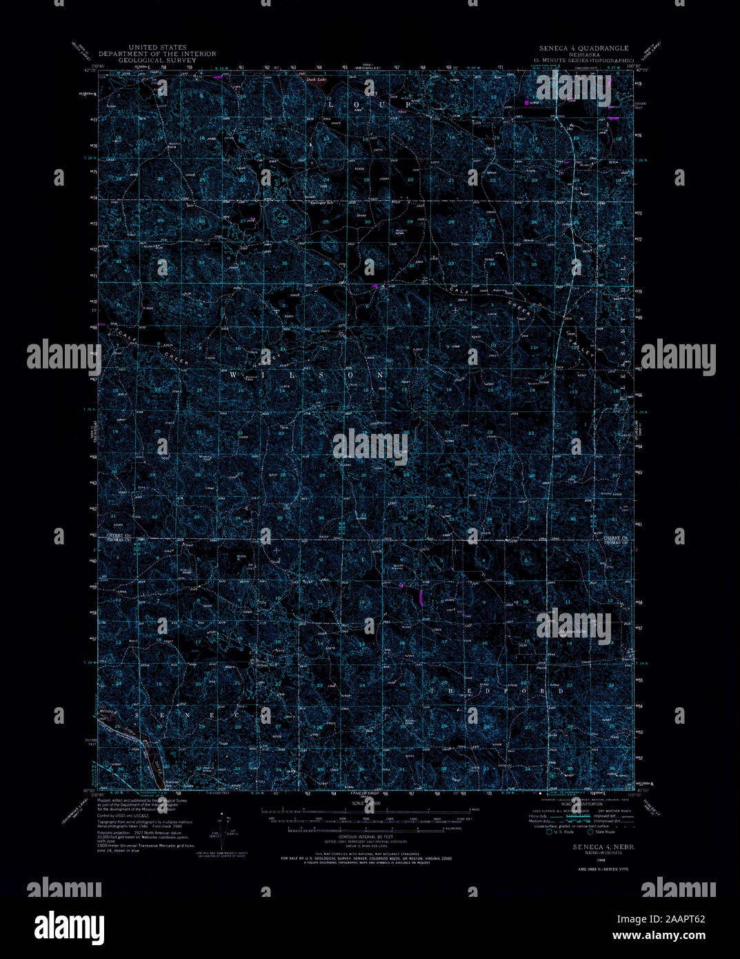 Map of seneca nebraska hi-res stock photography and images - Alamy