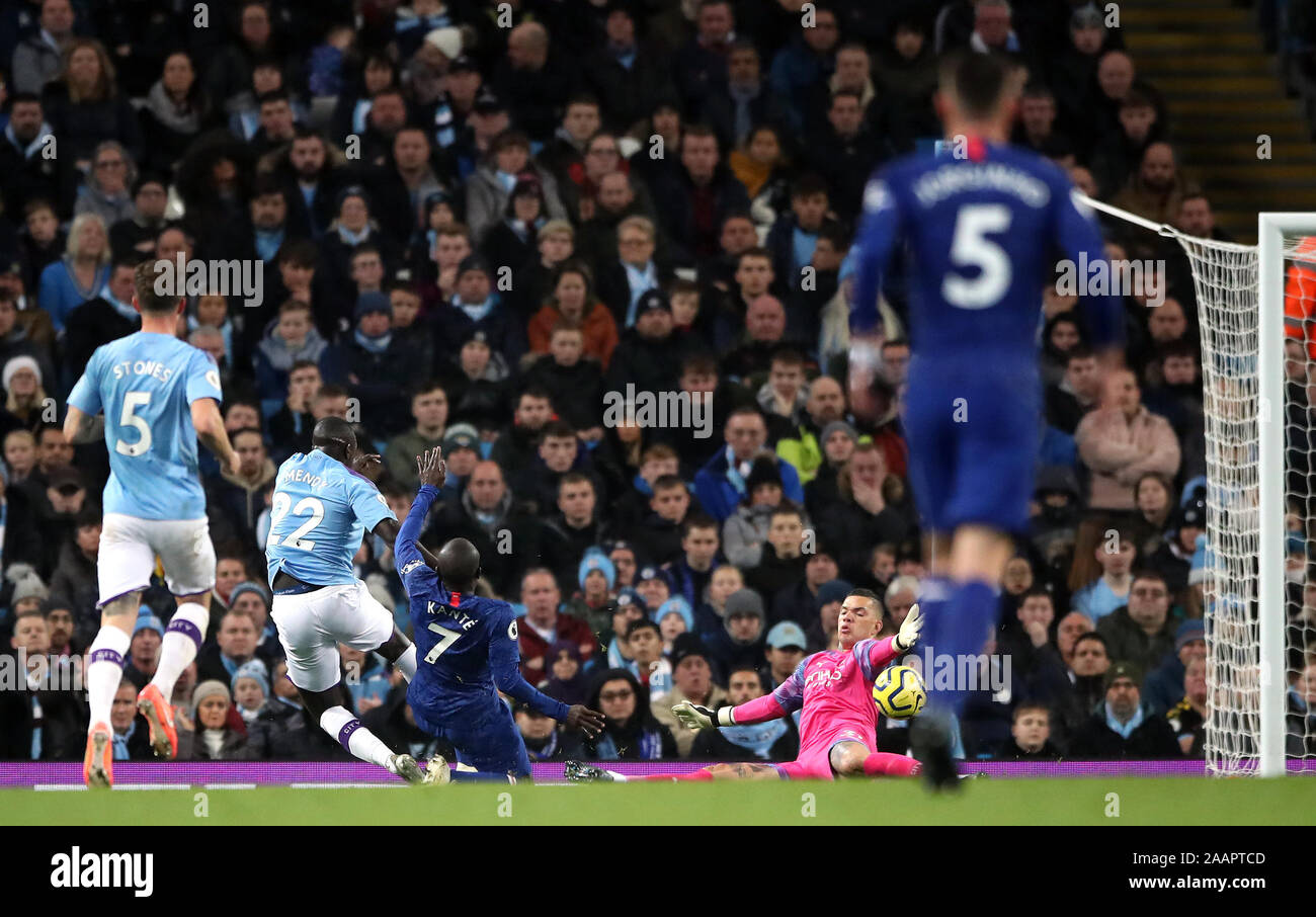 Chelsea's N'Golo Kante (centre) scores his side's first goal of the ...