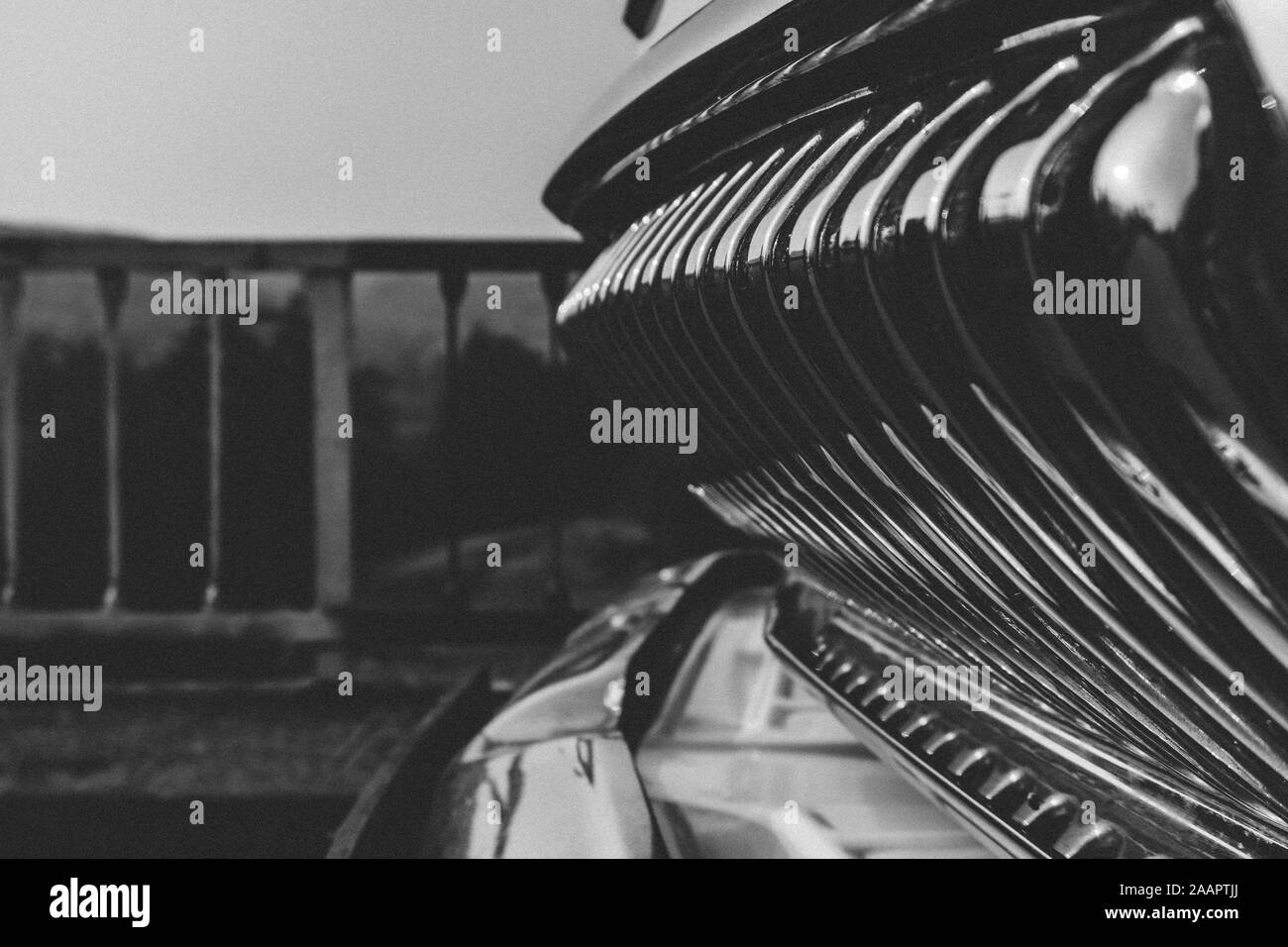 Beautiful black and white image of a vintage Volga - model 1963 Stock ...