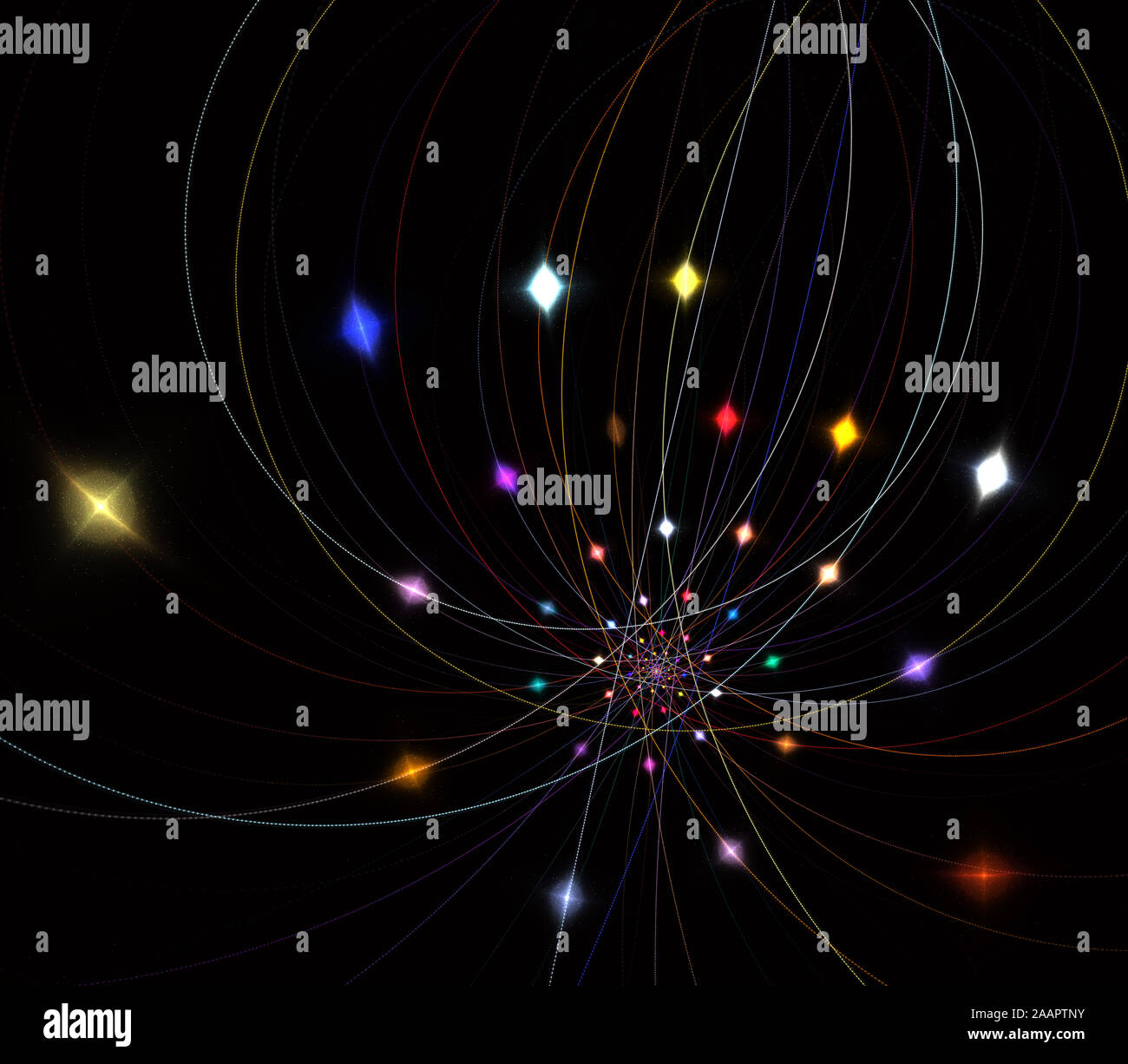 Spirals and circles. Endless and continuous line. String theory ...