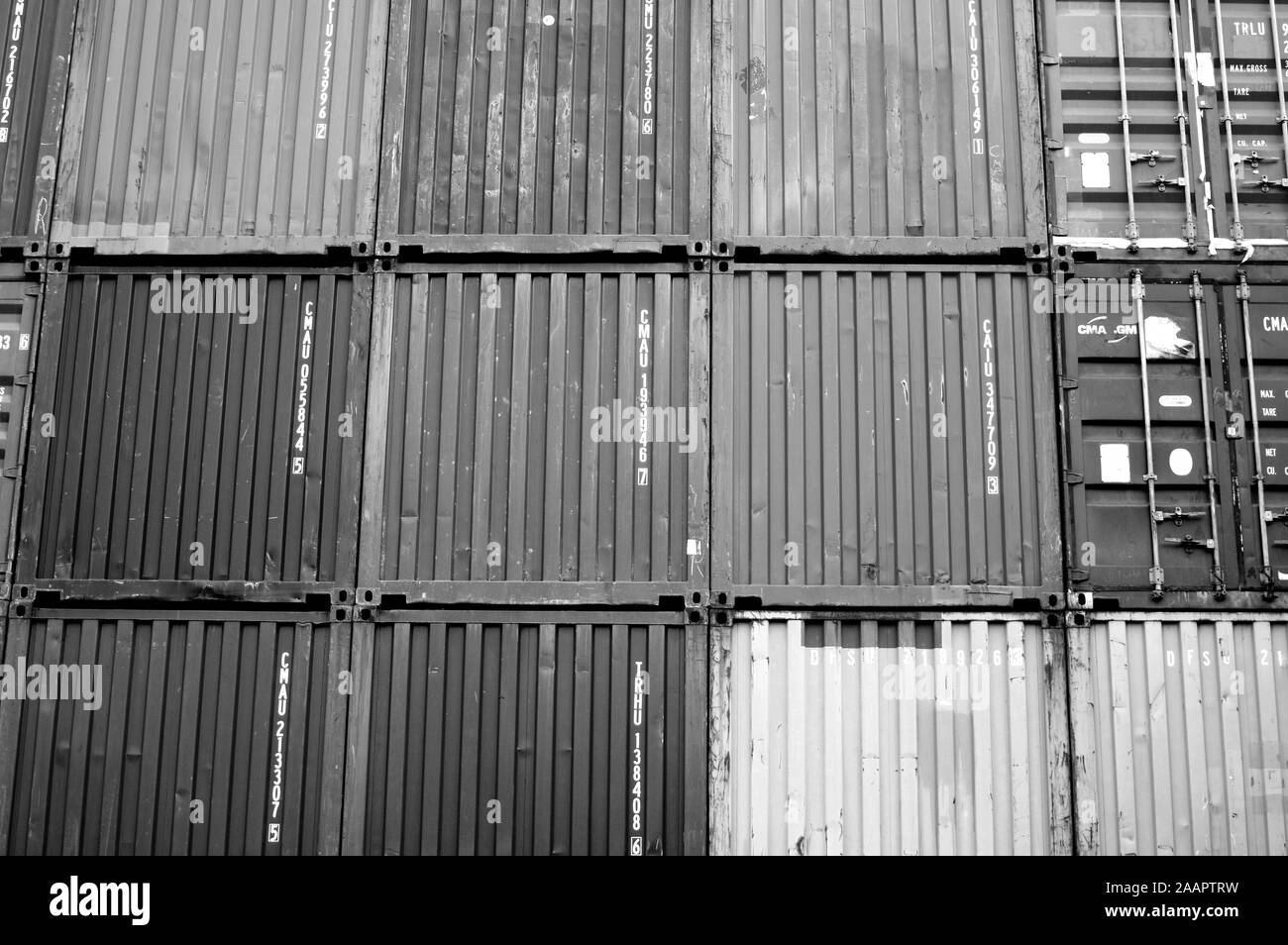 Freight shipping containers at the docks Stock Photo - Alamy