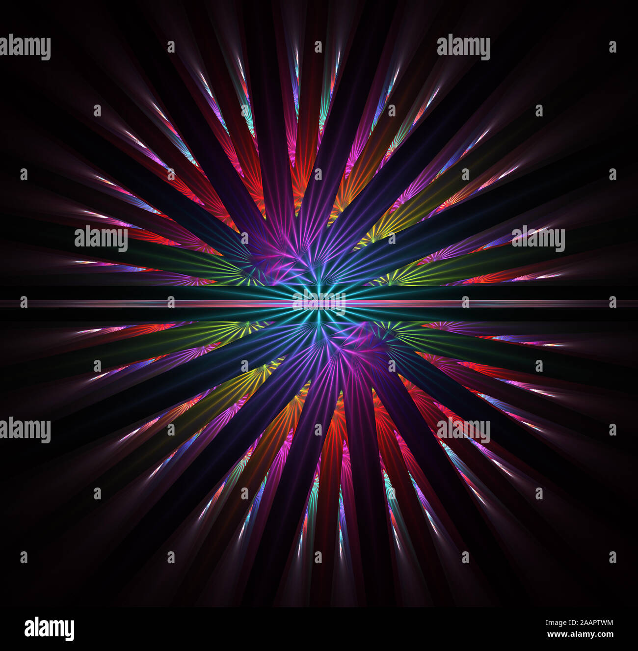 Abstract tube or cylinder space with random rectangular cell lights ...