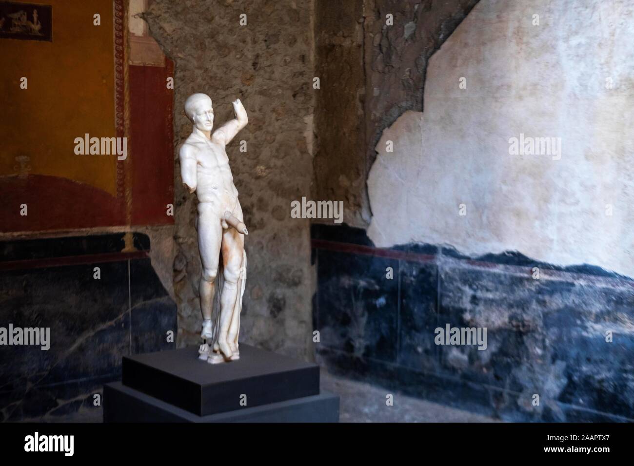 Ancient statue of Priapus symbol of the fertility in Pompeii Stock ...