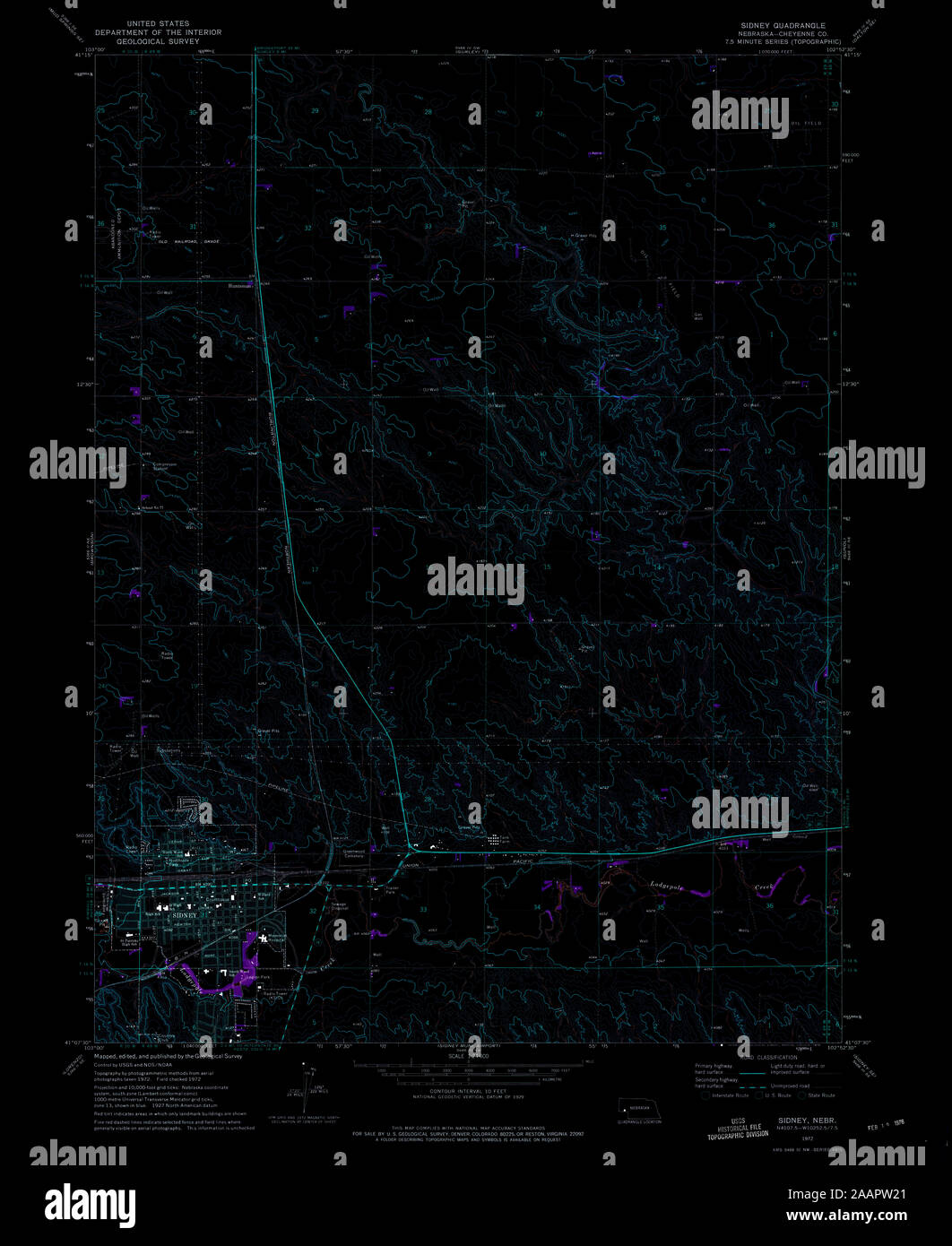 Sidney nebraska map hi-res stock photography and images - Alamy