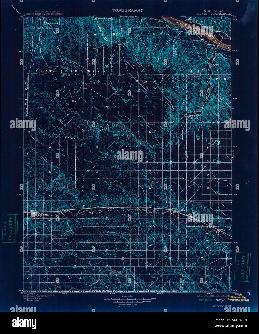 Sidney nebraska map hi-res stock photography and images - Alamy