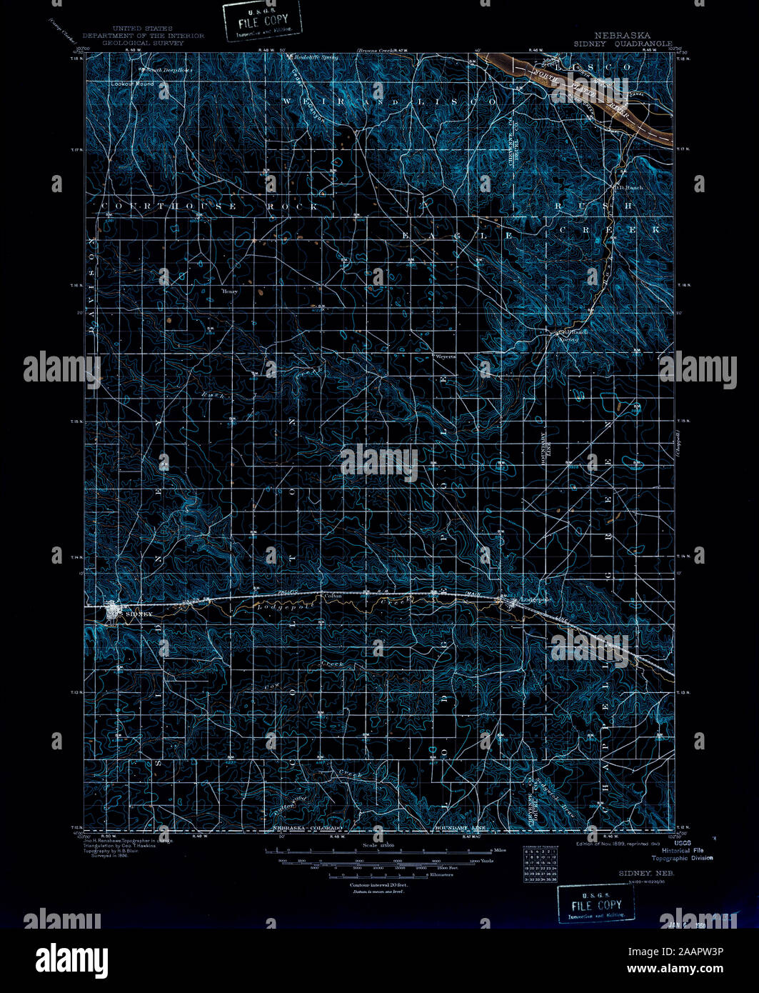 Sidney nebraska map hi-res stock photography and images - Alamy