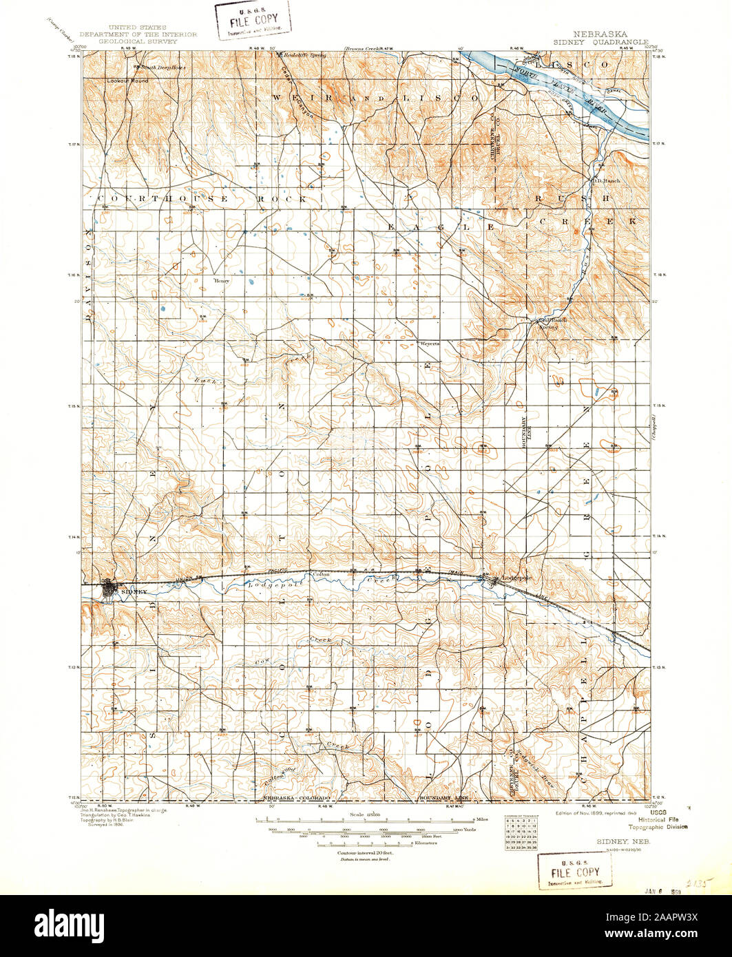 Sidney nebraska map hi-res stock photography and images - Alamy