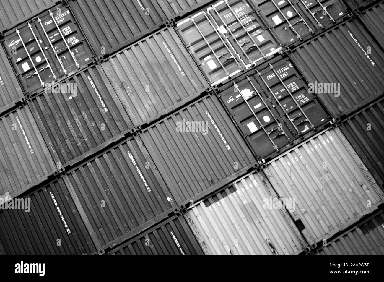 Freight shipping containers at the docks Stock Photo - Alamy