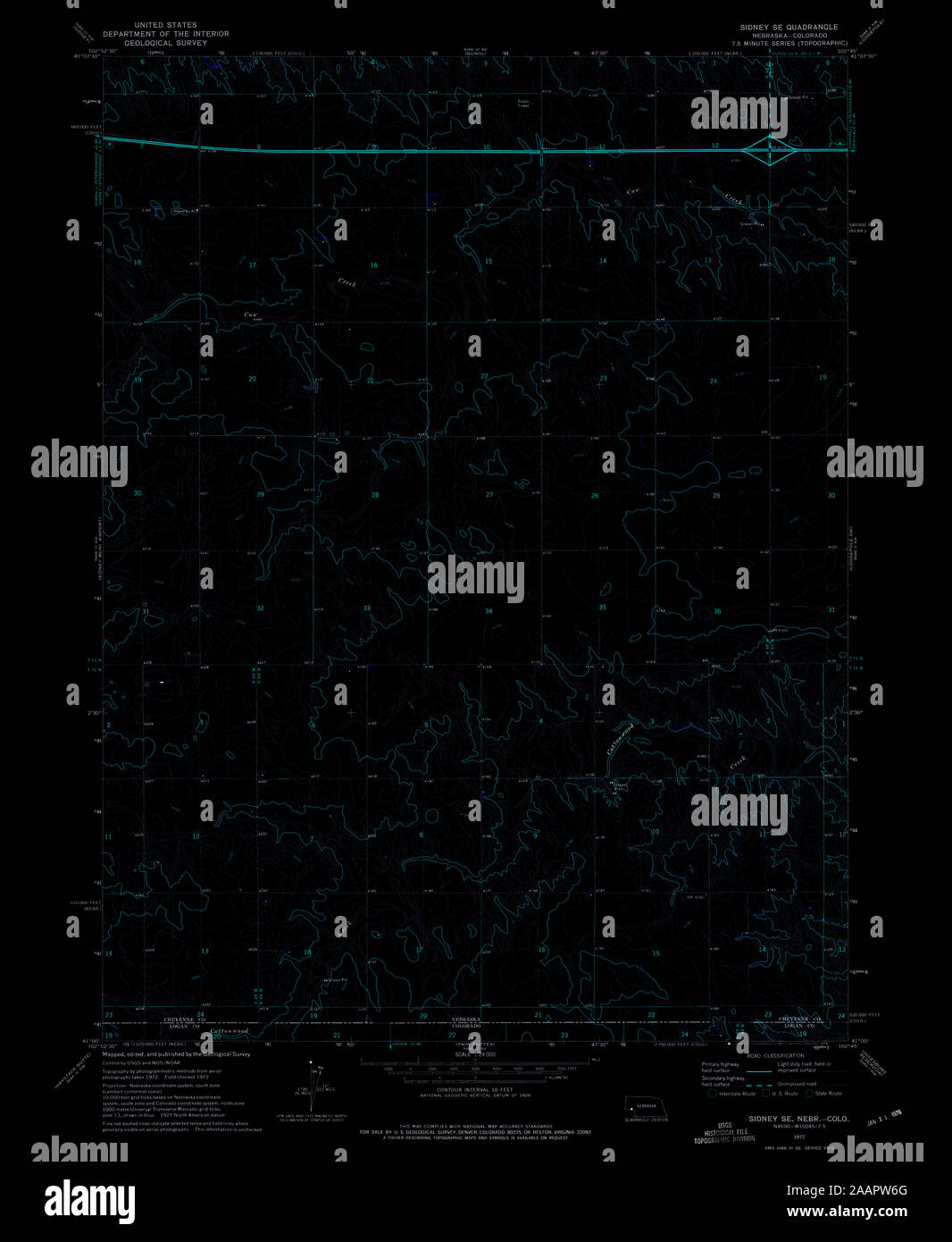 Sidney nebraska map hi-res stock photography and images - Alamy