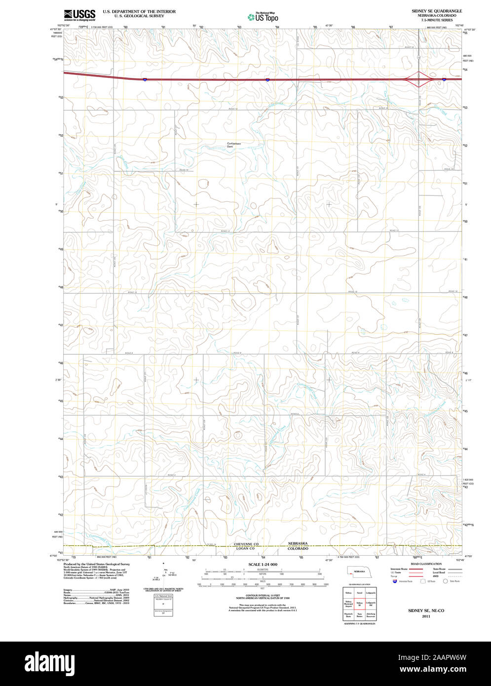 Sidney nebraska map hi-res stock photography and images - Alamy