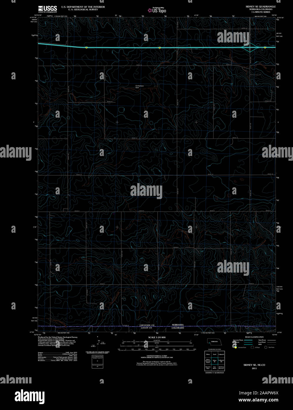Sidney nebraska map hi-res stock photography and images - Alamy