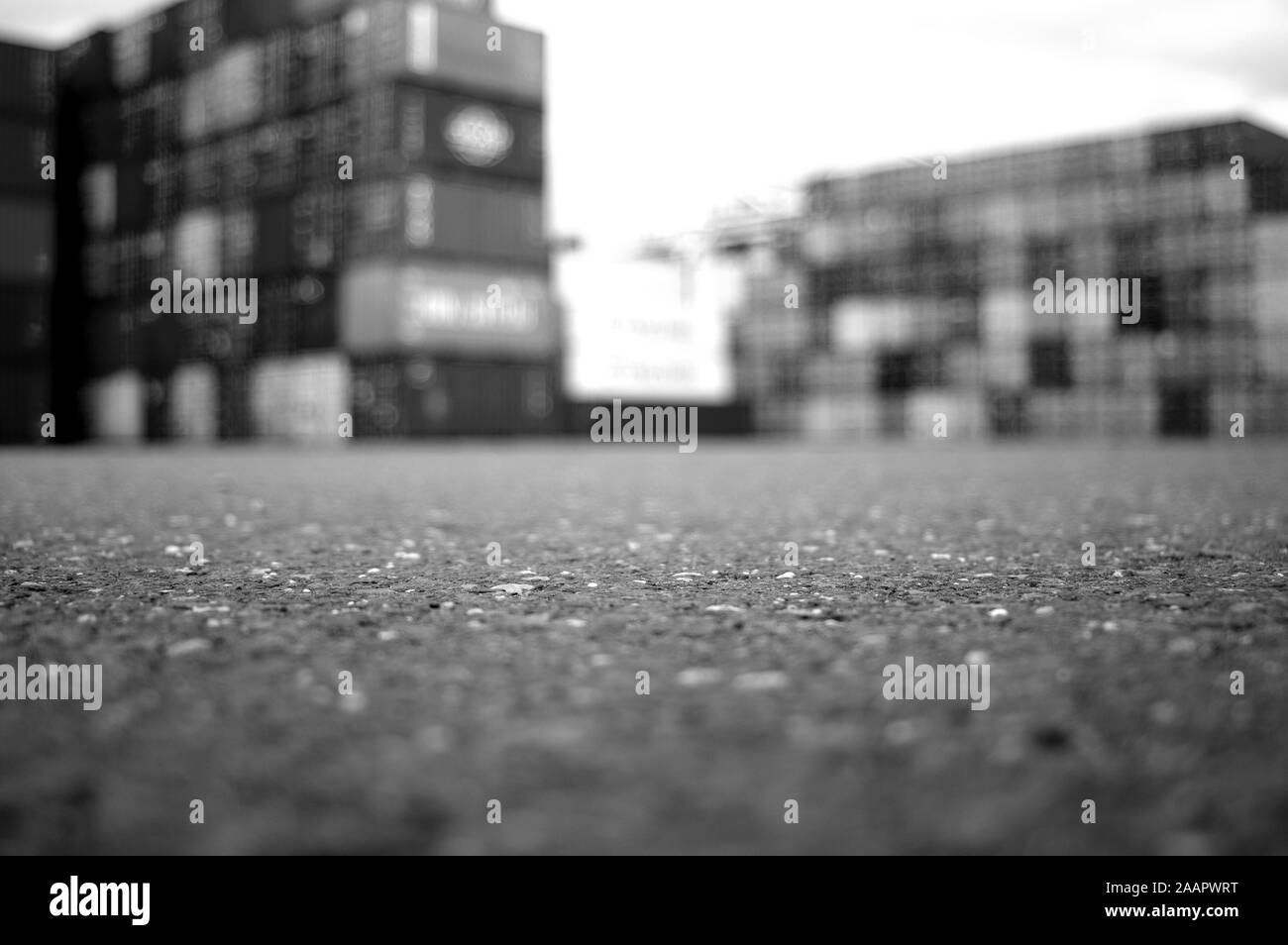 Containers logistic import export Black and White Stock Photos & Images ...