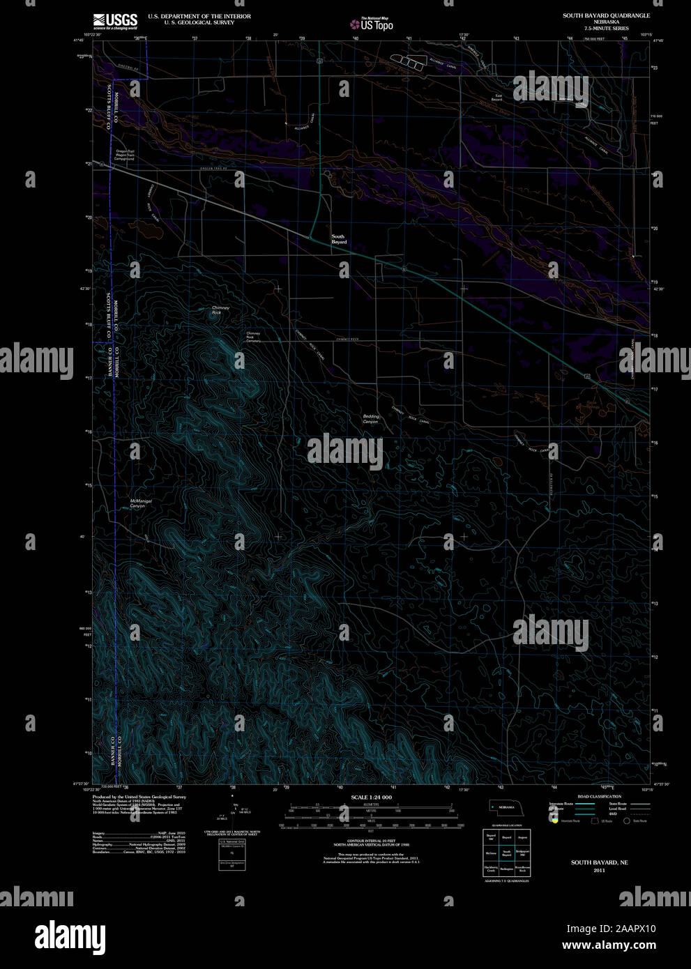 Map of bayard nebraska hi-res stock photography and images - Alamy