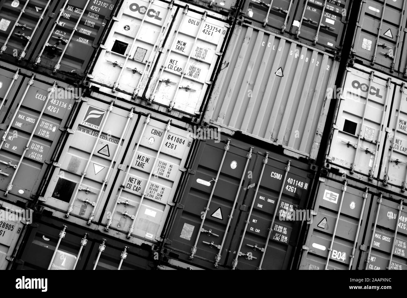 Freight shipping containers at the docks Stock Photo - Alamy